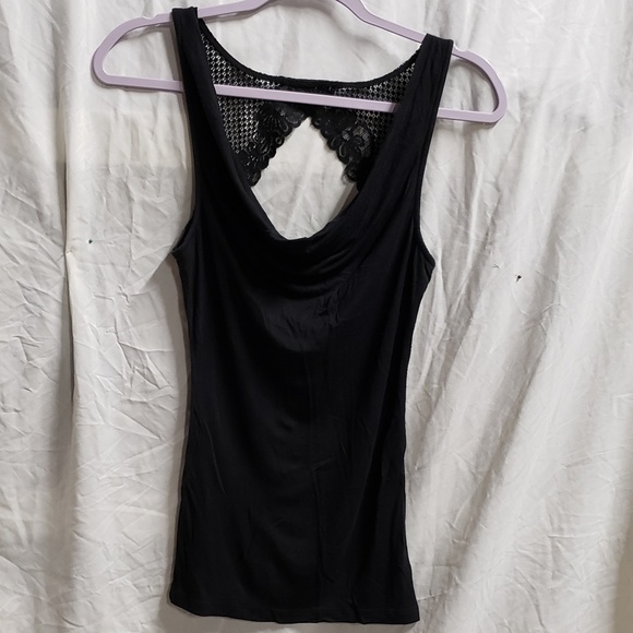 Tops | Sexy Lacey Back Drape Front Neckline Small | Poshmark